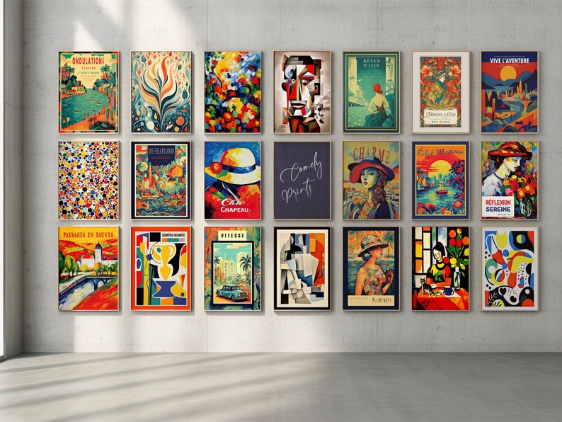 ECLECTIC Digital Prints Gallery Wall Travel Art: Retro-vintage ...
