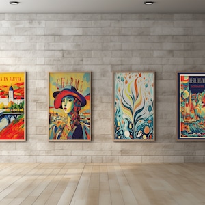 ECLECTIC Digital Prints Gallery Wall Travel Art: Retro-vintage ...