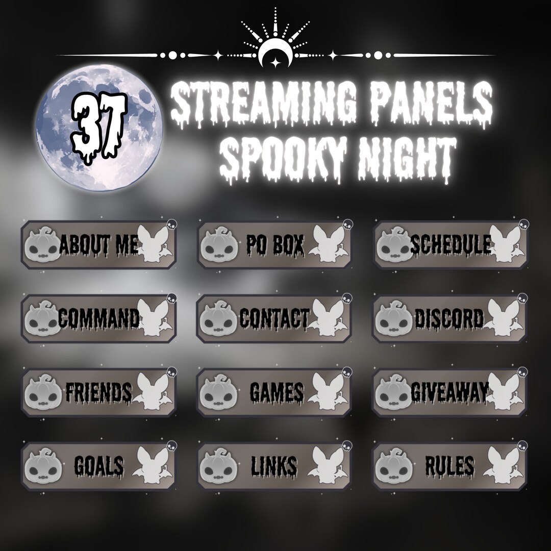 37 Spooky Night Panels | for Twitch | OBS | Vtuber Panels | Stream ...
