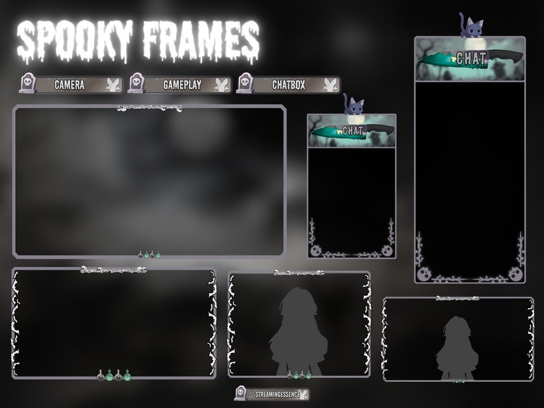 Spooky Night Stream Overlay Package for Twitch | Cute Twitch Pack | OBS ...