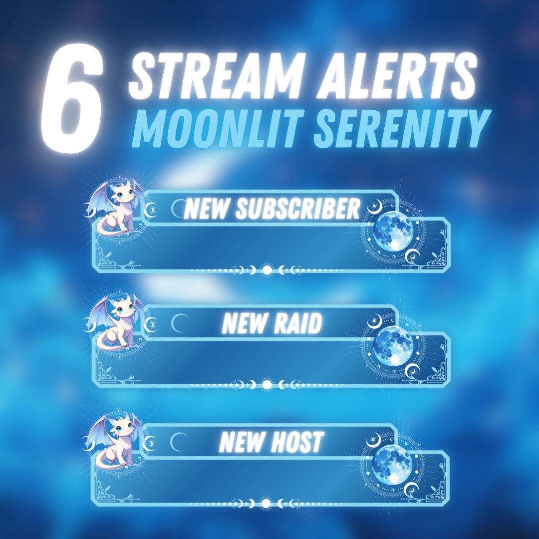 6 Moonlit Serenity Alerts | for Twitch | OBS | Vtuber Alerts | Clean ...