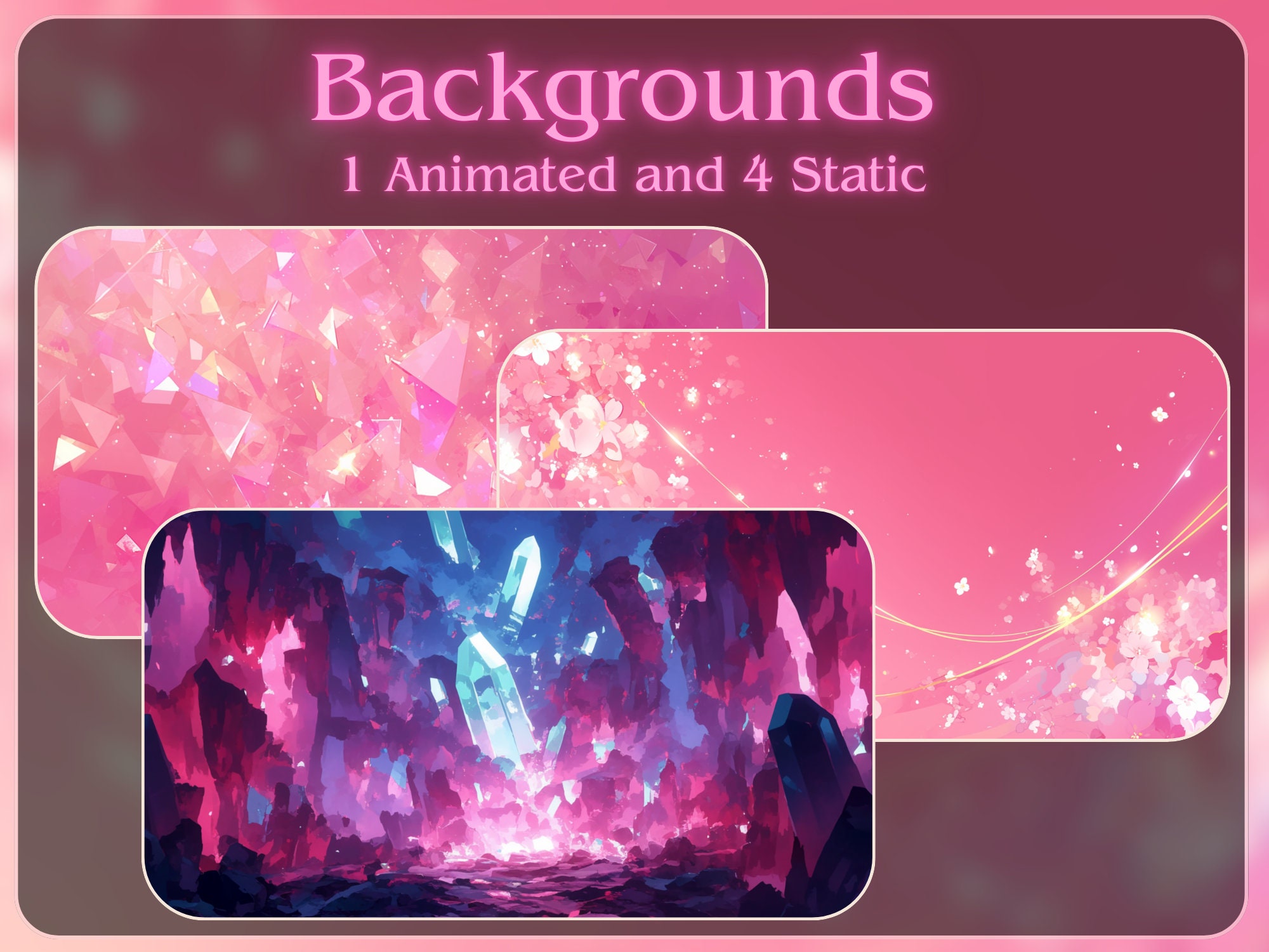 Pink Rose Quartz Stream Overlay Bundle for Twitch | Cute Twitch Pack ...