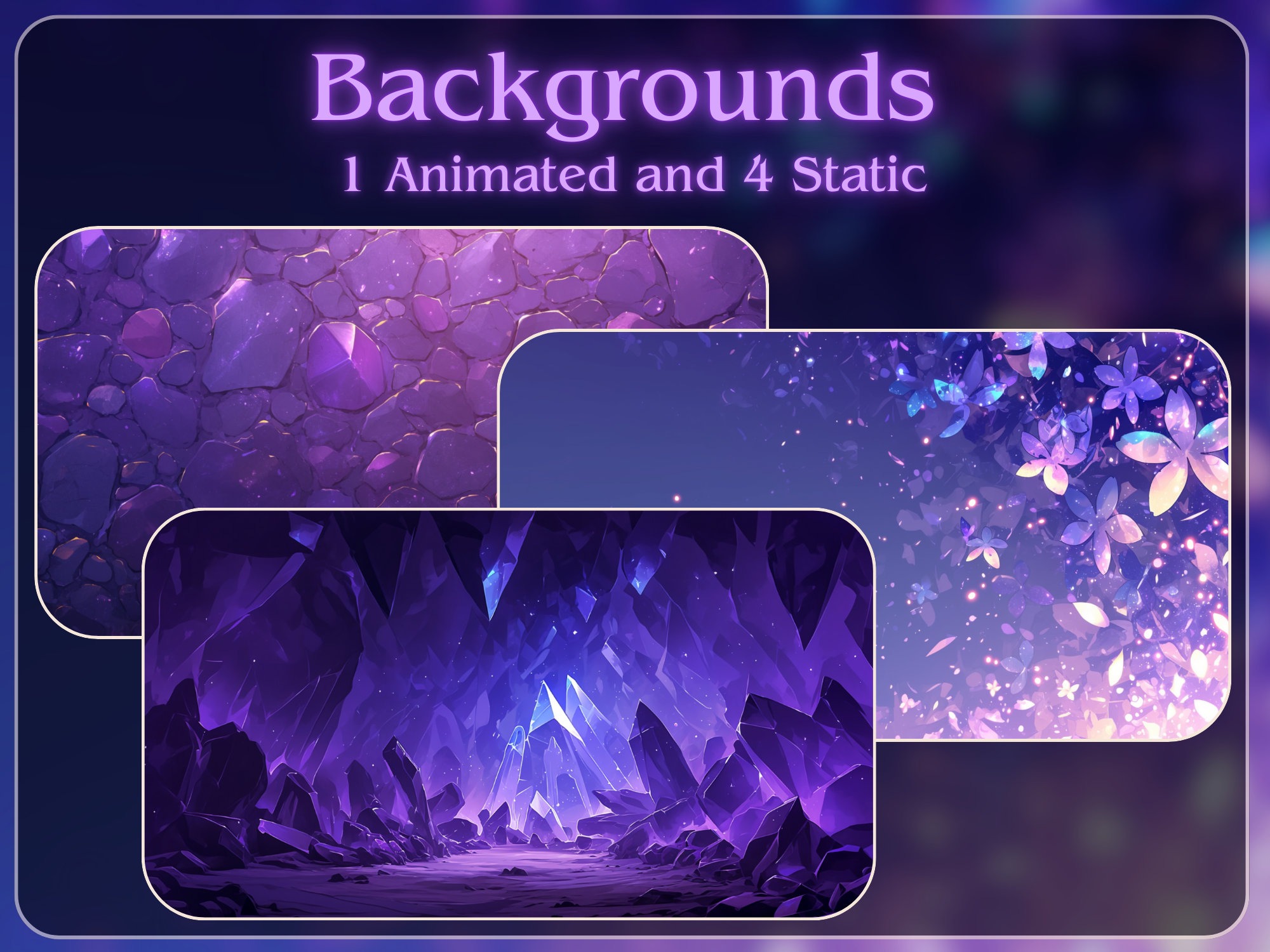 Mystic Amethyst Stream Overlay Bundle for Twitch | Cute Twitch Pack ...