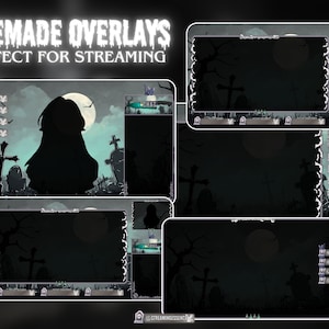 Spooky Night Stream Overlay Package for Twitch | Cute Twitch Pack | OBS ...
