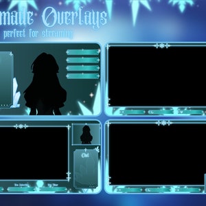 Ice Crystal Stream Overlay Package for Twitch | Cute Twitch Pack | OBS ...