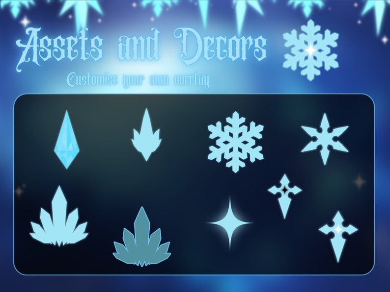 Ice Crystal Stream Overlay Package for Twitch | Cute Twitch Pack | OBS ...