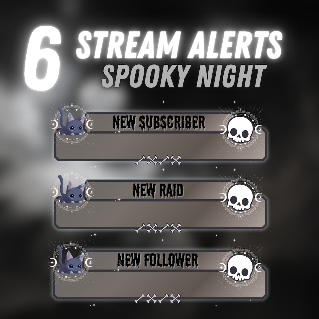6 Spooky Night Alerts | for Twitch | OBS | Vtuber Alerts | Clean Stream ...