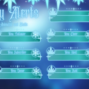 Ice Crystal Stream Overlay Package for Twitch | Cute Twitch Pack | OBS ...