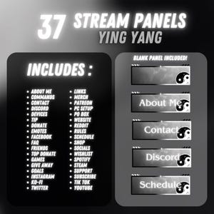 37 Ying Yang Panels | for Twitch | OBS | Vtuber Panels | Clean Stream Panels | Twitch Stream ...