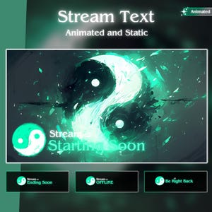 Green Ying and Yang Stream Overlay Bundle for Twitch | Cute Twitch Pack ...