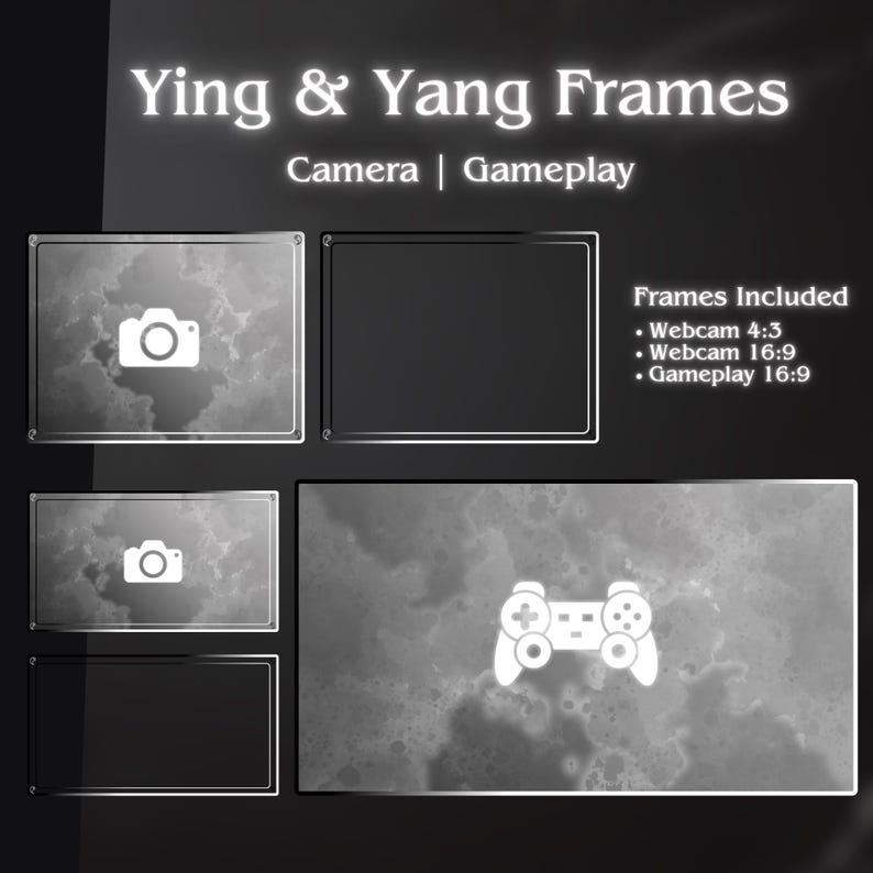 Ying and Yang Stream Overlay Bundle for Twitch | Cute Twitch Pack | OBS ...