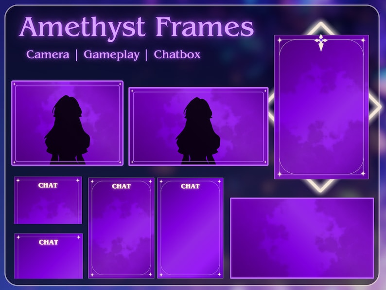 Mystic Amethyst Stream Overlay Bundle for Twitch | Cute Twitch Pack ...