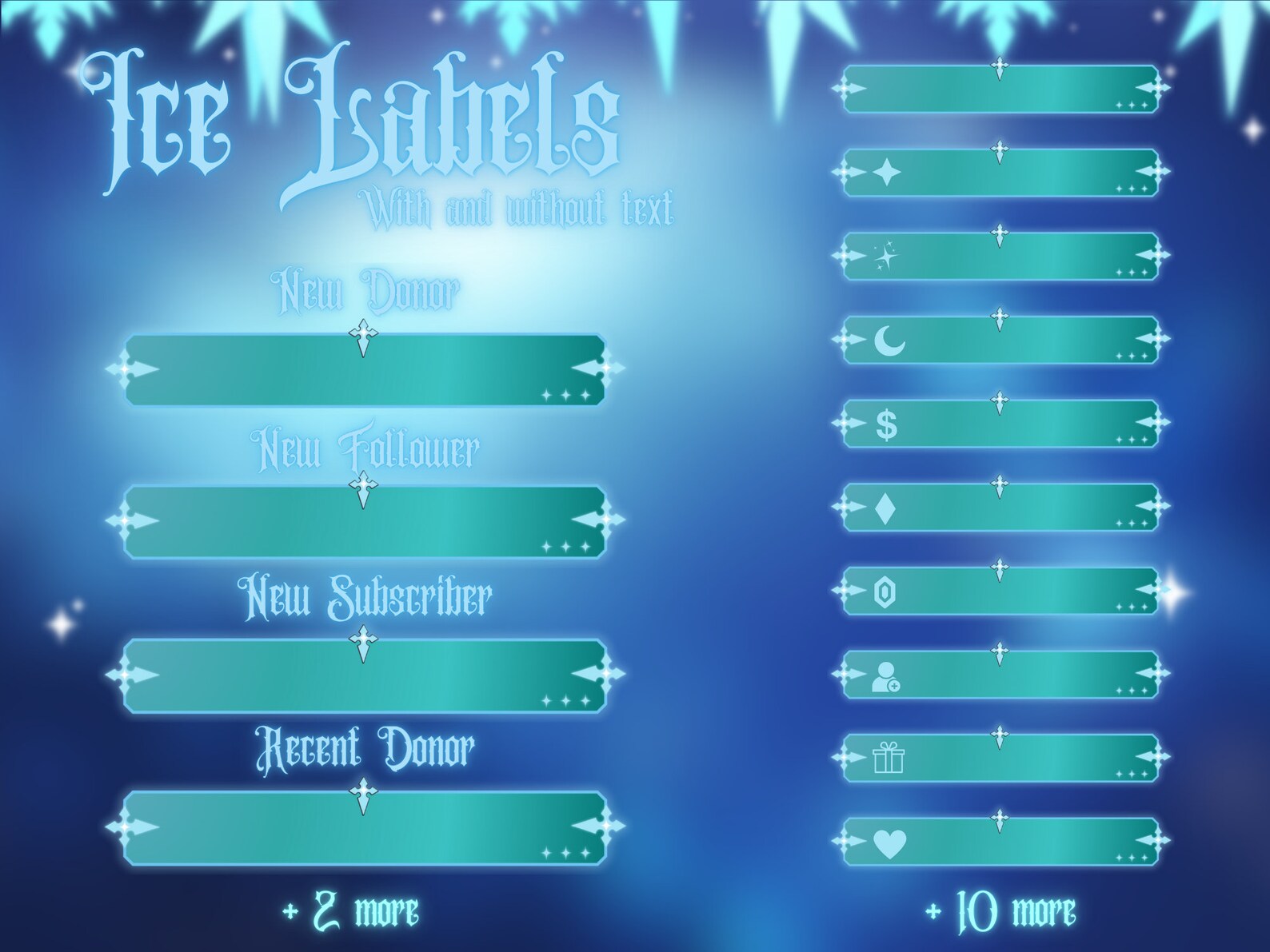 Ice Crystal Stream Overlay Package for Twitch | Cute Twitch Pack | OBS ...