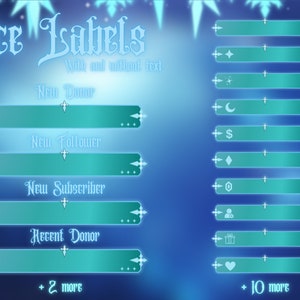 Ice Crystal Stream Overlay Package for Twitch | Cute Twitch Pack | OBS ...