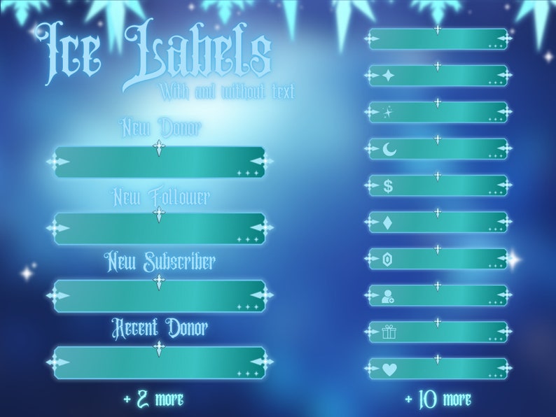 Ice Crystal Stream Overlay Package for Twitch | Cute Twitch Pack | OBS ...