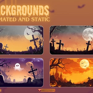 Haunted Season Stream Overlay Package for Twitch | Cute Twitch Pack ...