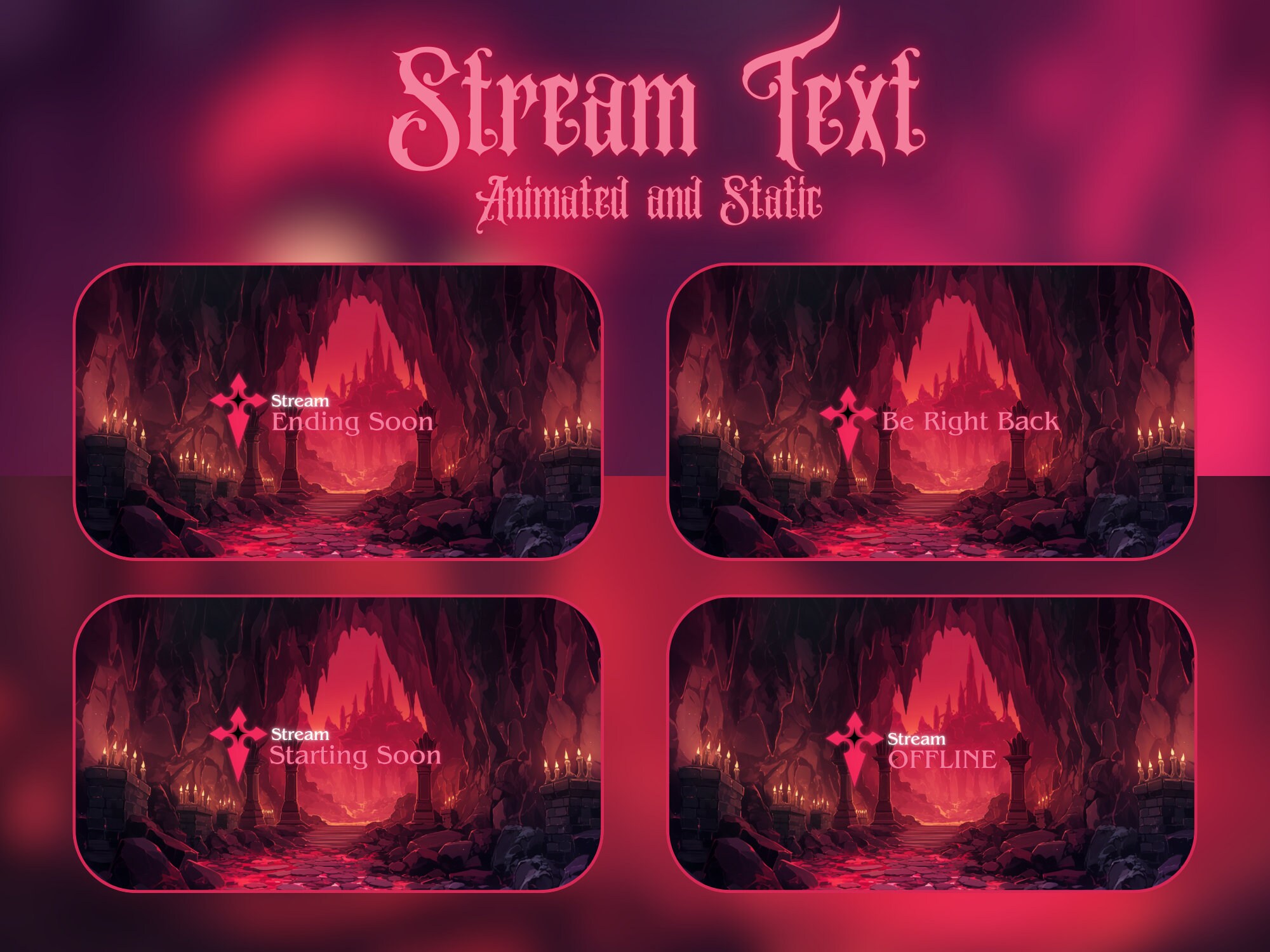 Royal Vampire Stream Overlay Bundle for Twitch | Cute Twitch Pack | OBS ...