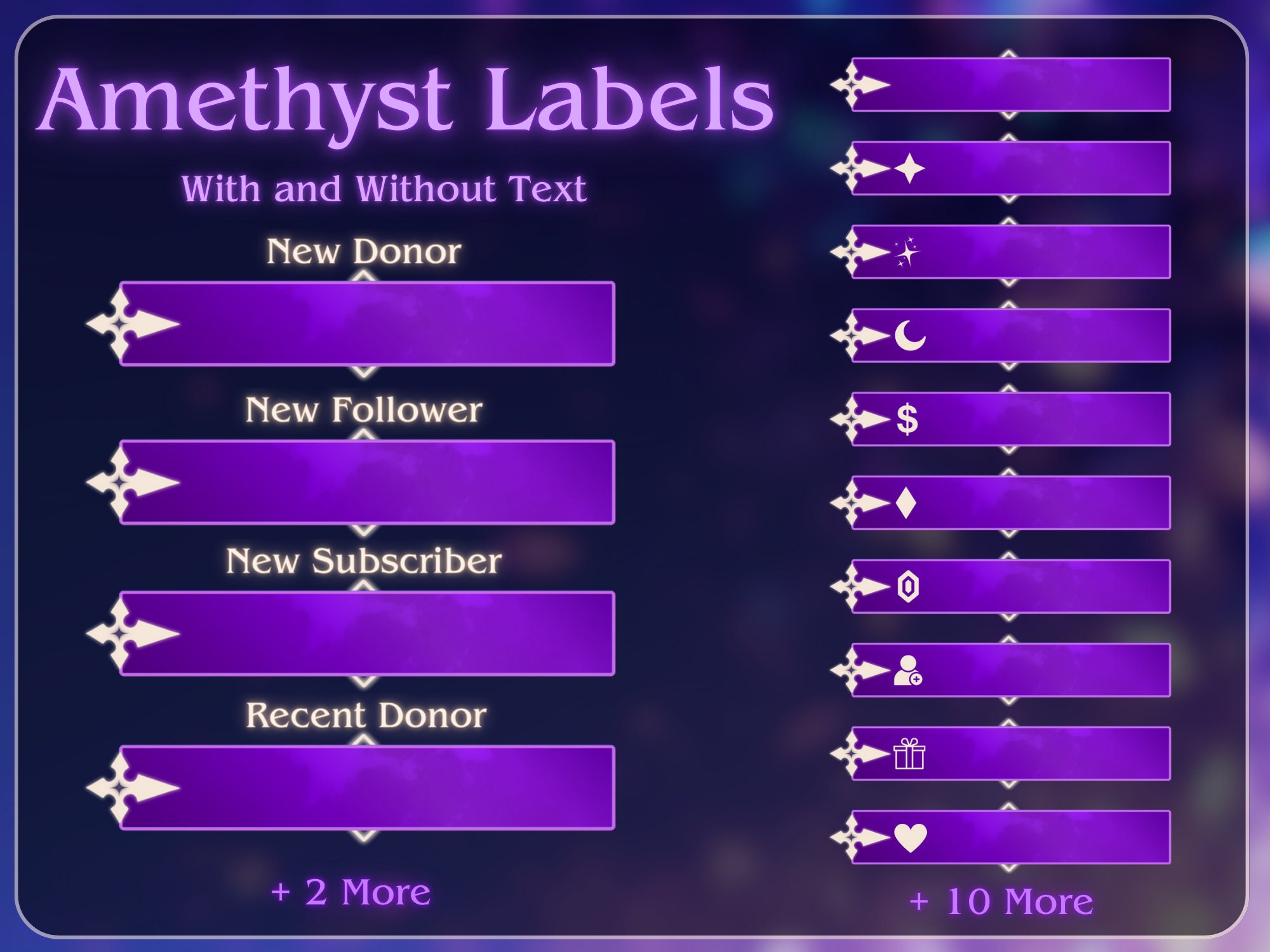 Mystic Amethyst Stream Overlay Bundle for Twitch | Cute Twitch Pack ...