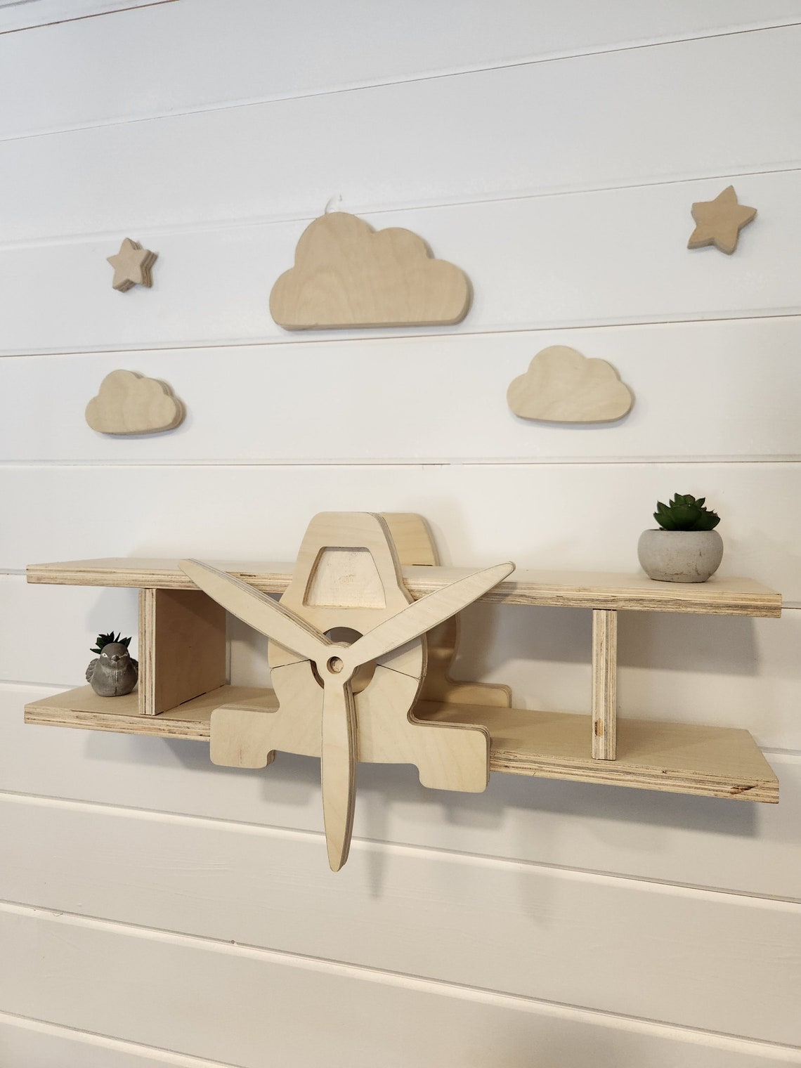 Wooden Airplane Shelf, Picture Shelf, Toy Shelf Bookshelf Plywood. Baby ...