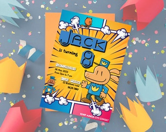 Dog Man Birthday Invitation Personalised - Etsy