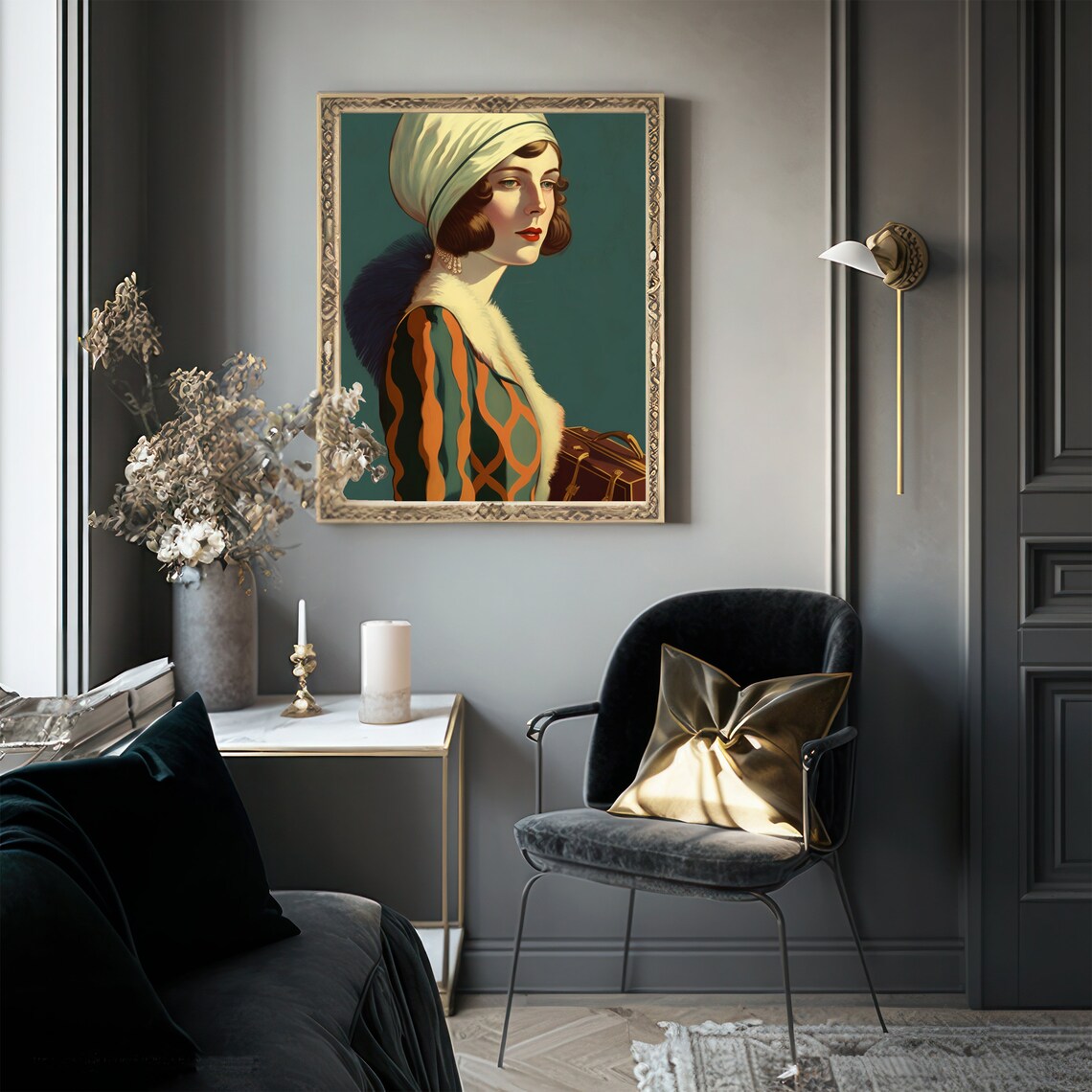 PRINTABLE Art Deco 1920s Wall Art High Res Original Art 1920s Woman Art ...