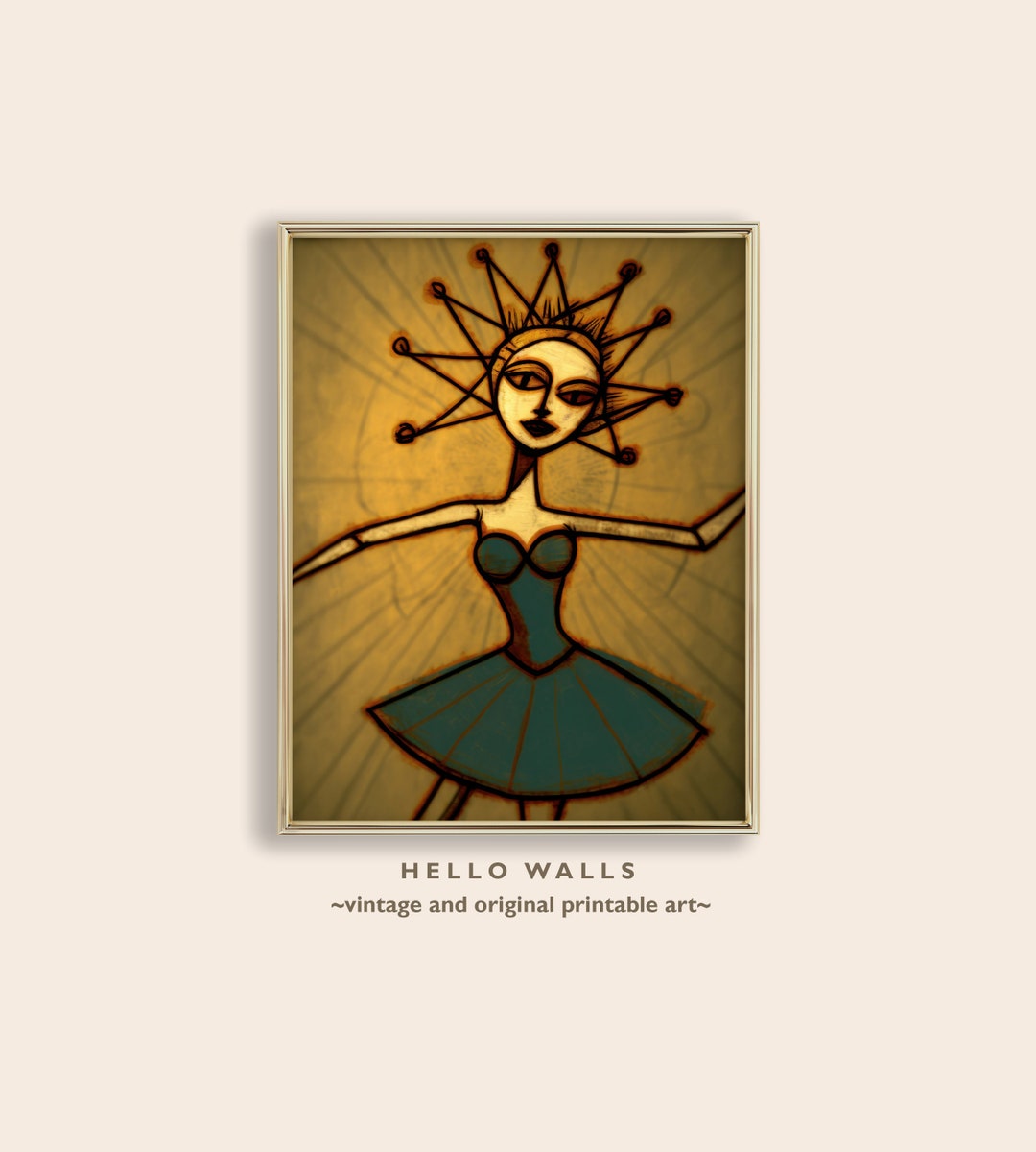 Abstract Wall Art Print Ballerina Funky Original Wall Art Abstract Wall ...