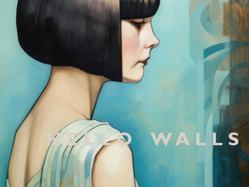 1920s Art Deco Print Flapper Original Art 1920s Painting Lady Portrait ...