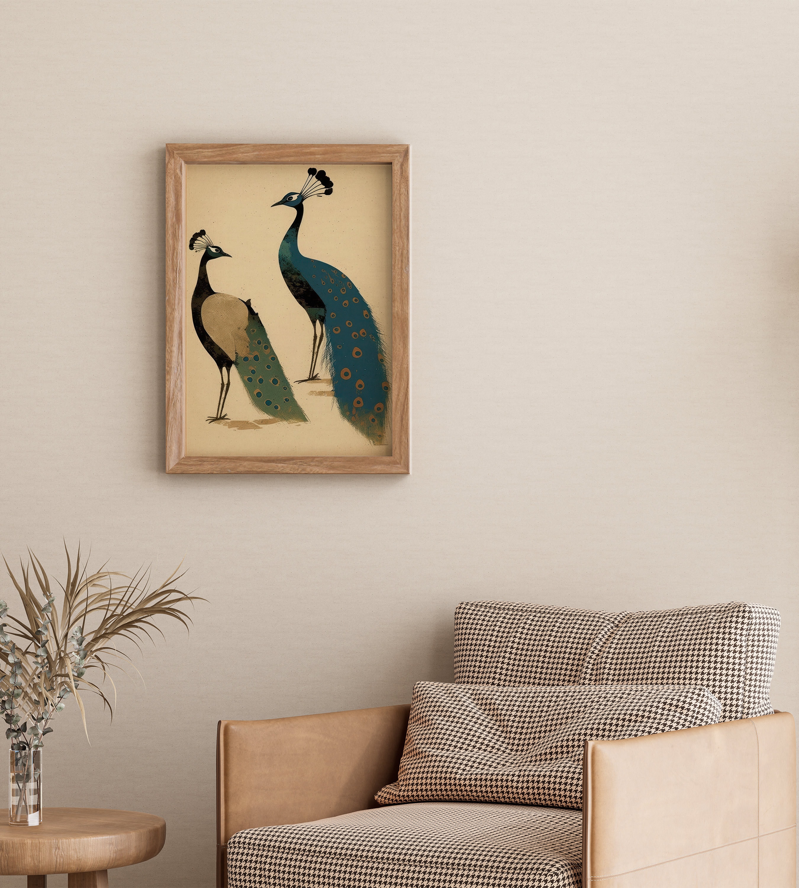Peacocks Art Deco Print Birds Wall Art Nouveau Wall Decor Birds Wall ...