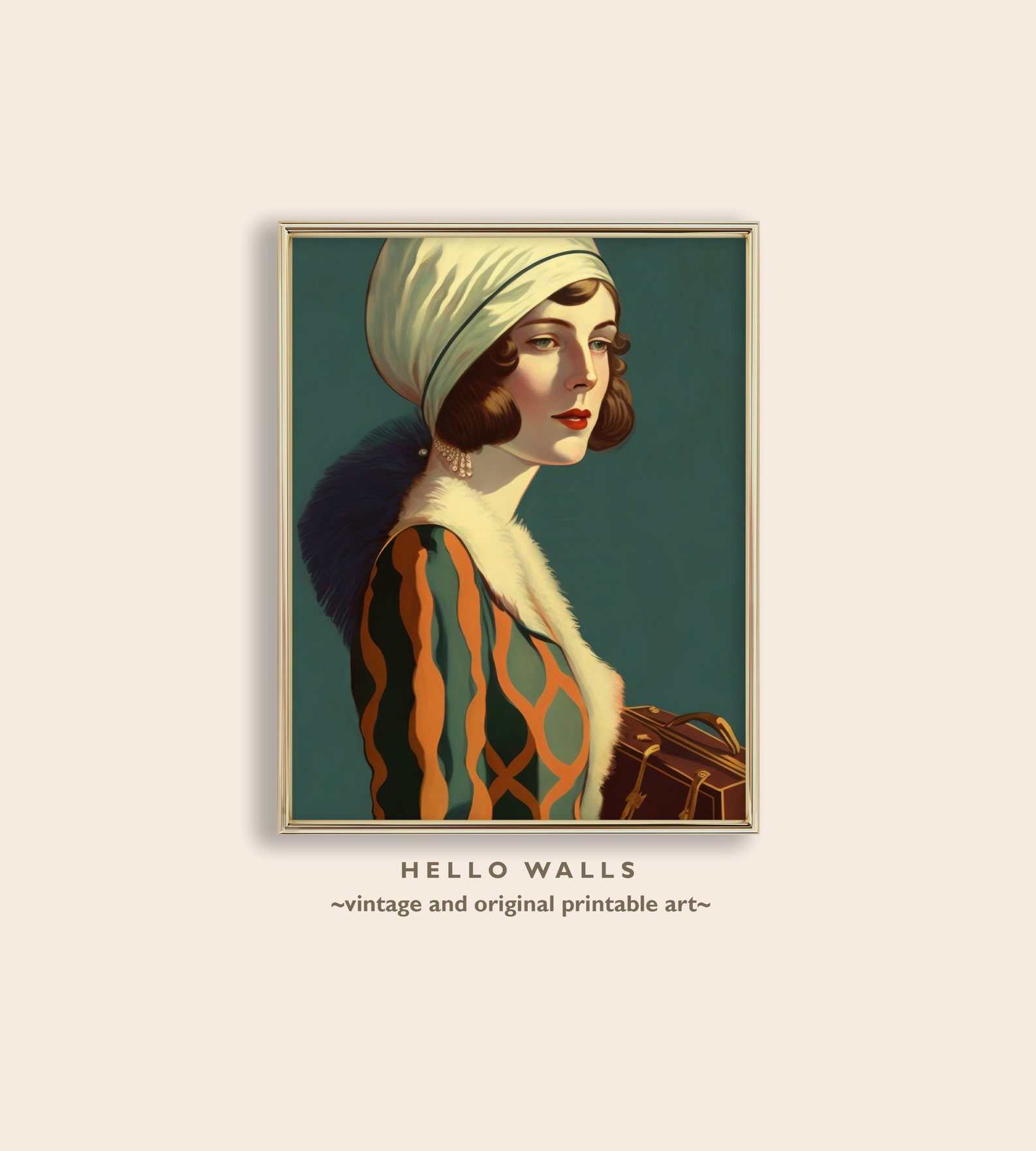 PRINTABLE Art Deco 1920s Wall Art High Res Original Art Flapper Woman ...