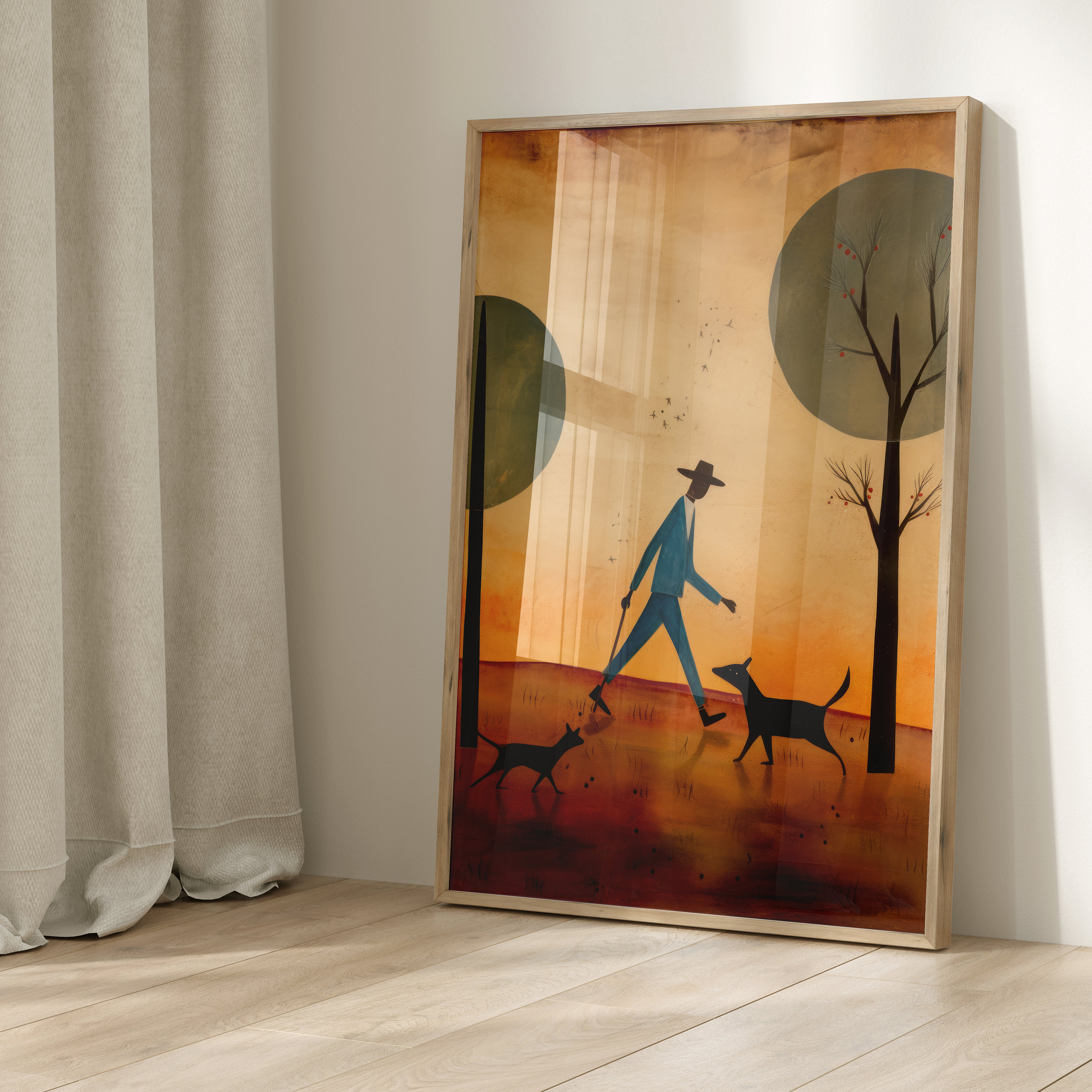 Abstract Dogs Wall Art Print Whimsical Wall Art Print Dogs Whimsical ...