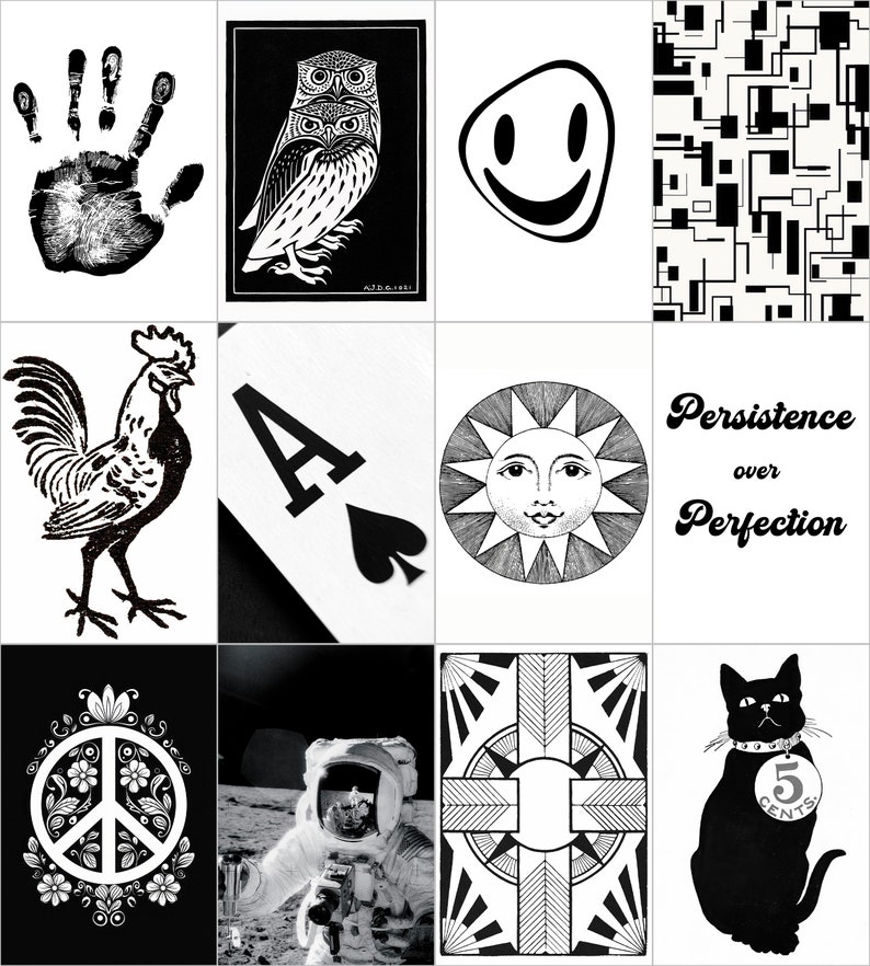 142 PCS Black and White WALL COLLAGE Kit Gray Aesthetic Photo Prints ...