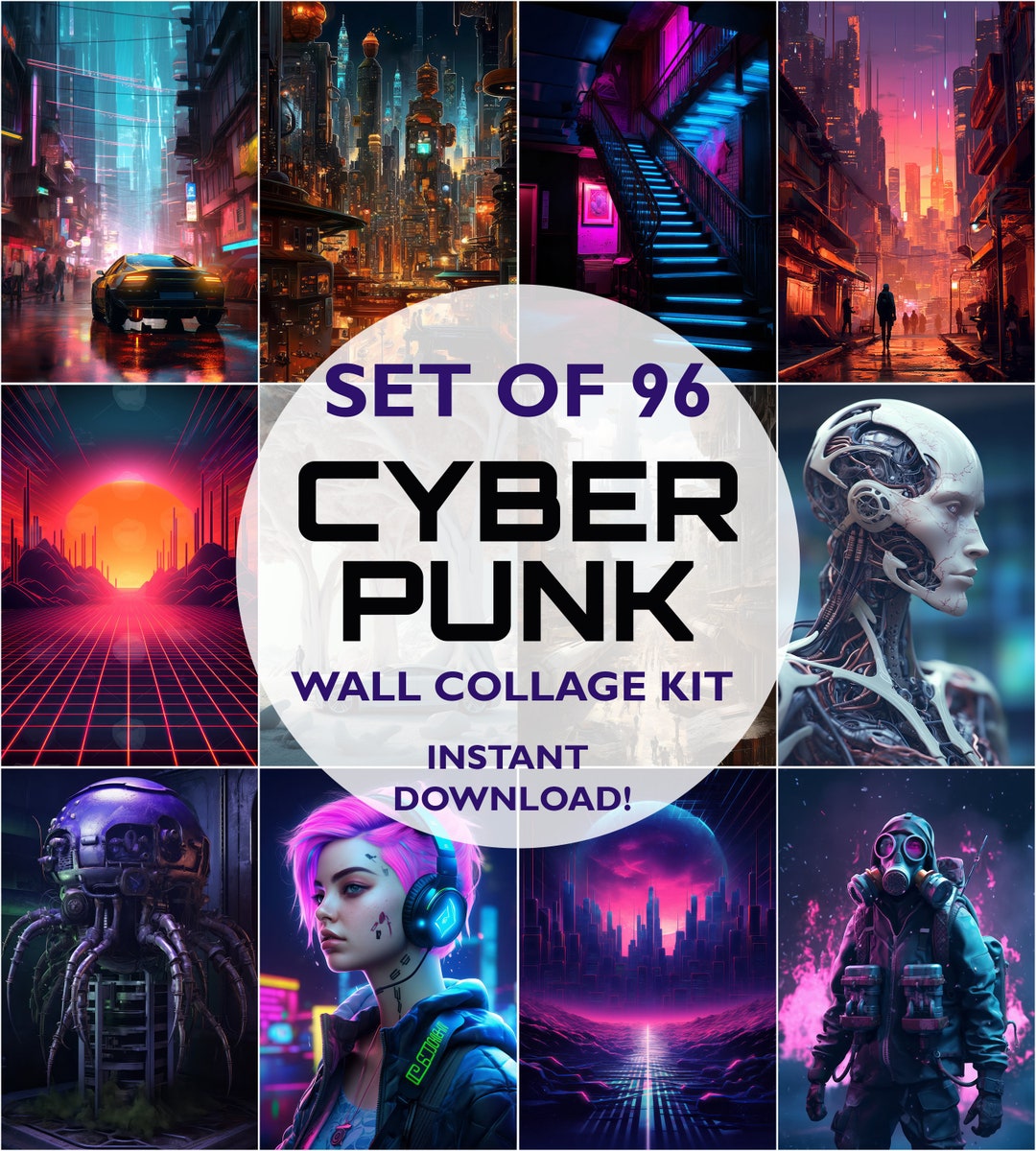 CYBERPUNK WALL COLLAGE Kit 96 Pcs Cyberpunk Picture Collage Cyberpunk ...