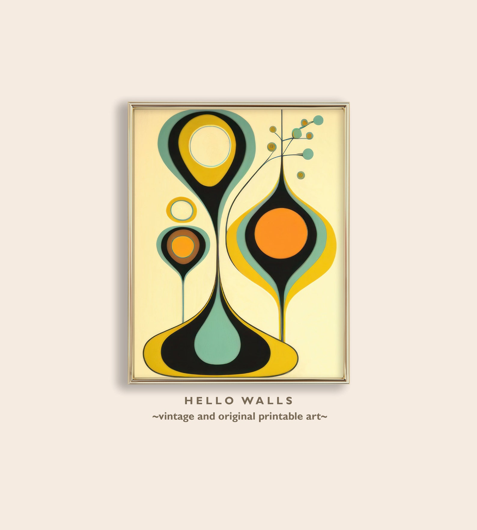 Mid Century Wall Art Abstract Print Geometric Art Original Midmod Wall ...