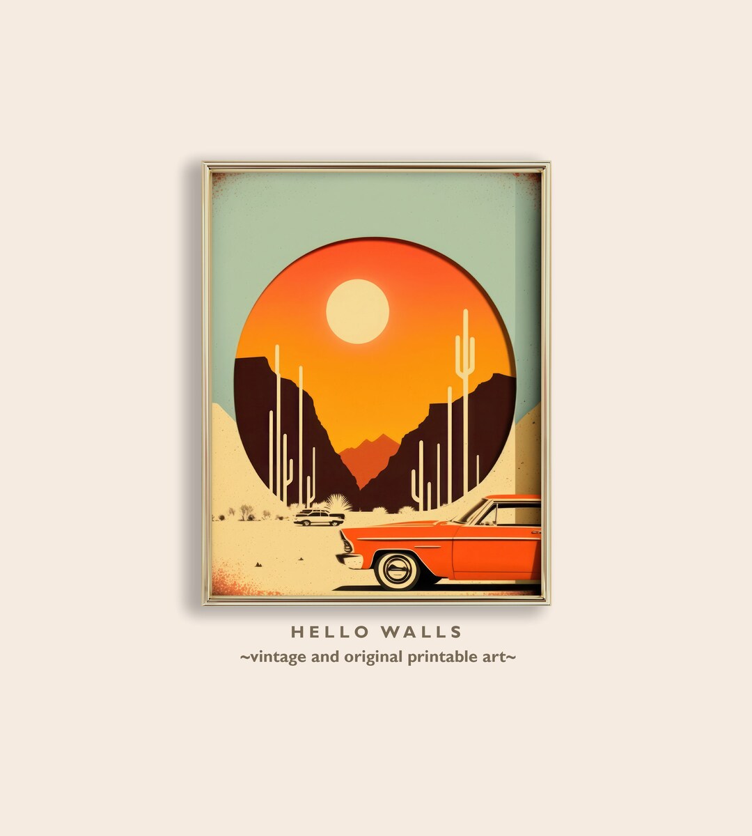 Mid Century Wall Art Print 1950s Wall Decor Automotive Wall Art 1950s ...