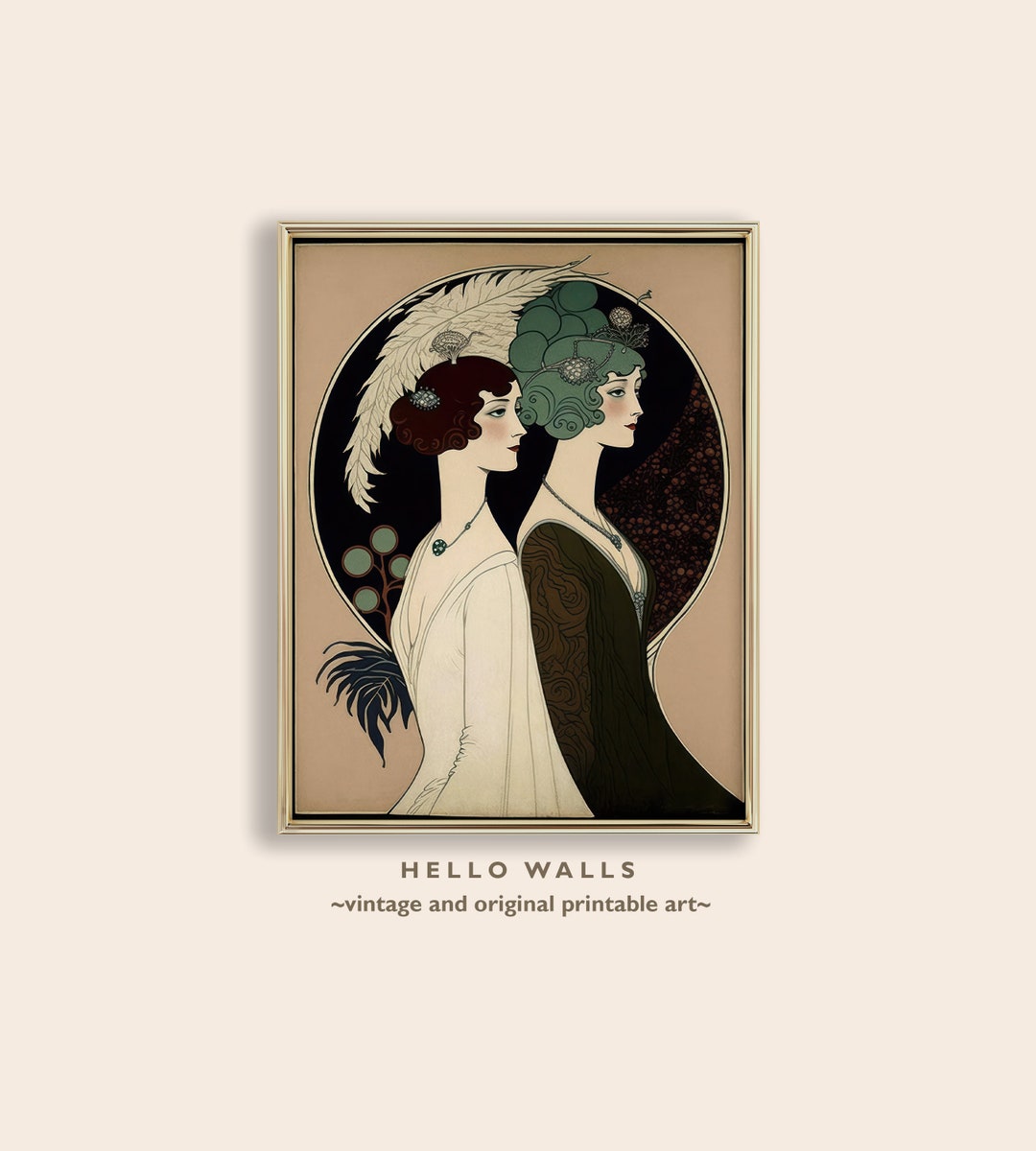 Art Nouveau Print 1920s Wall Art Print Roaring 20s Wall Art Nouveau ...