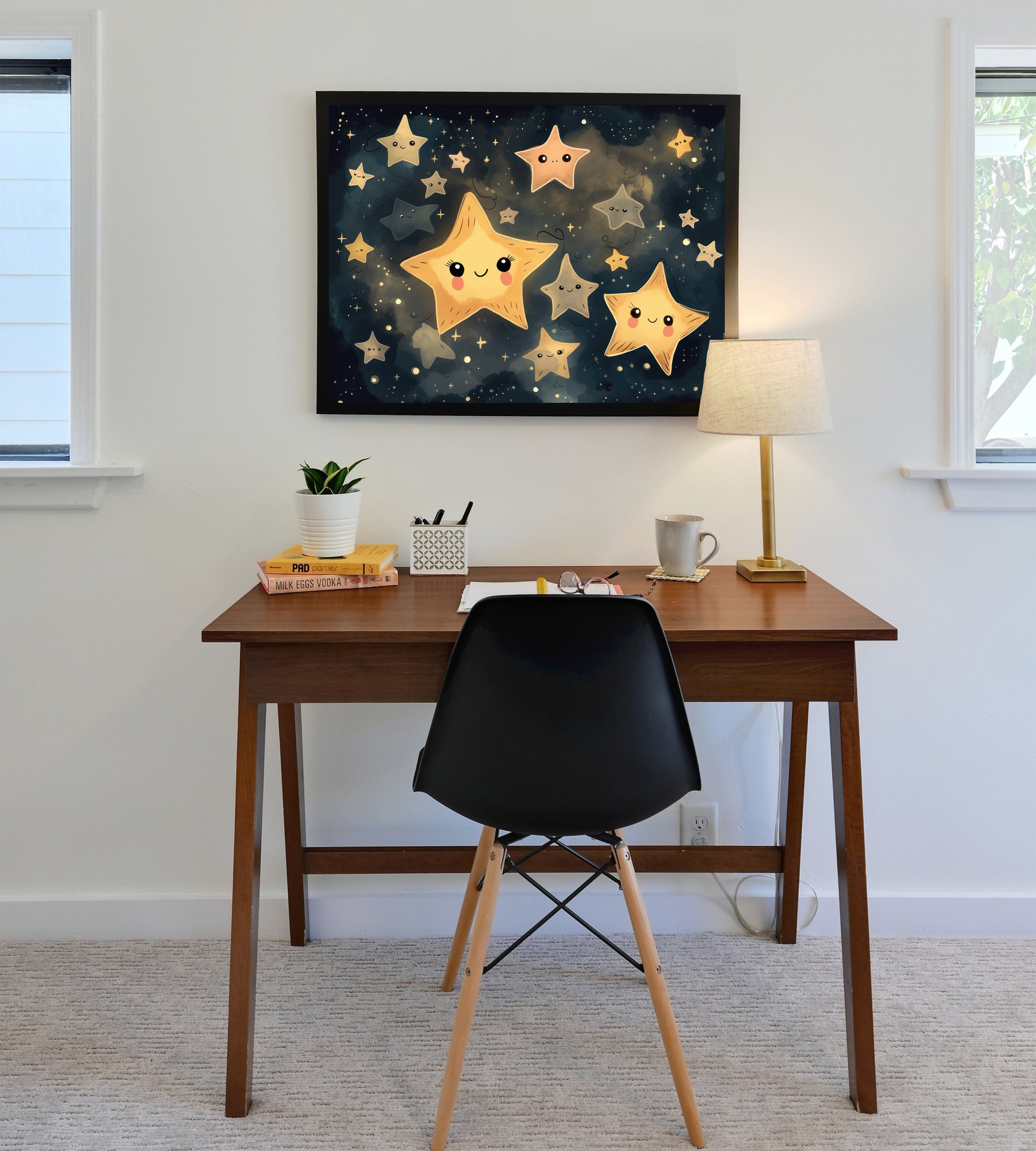 Kawaii Art Print Kids Room Decor Celestial Wall Art Kawaii Room Decor ...