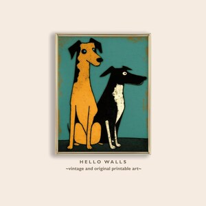 Cute Dogs PRINTABLE Digital Wall Art Original Colorful Art Whimsical ...