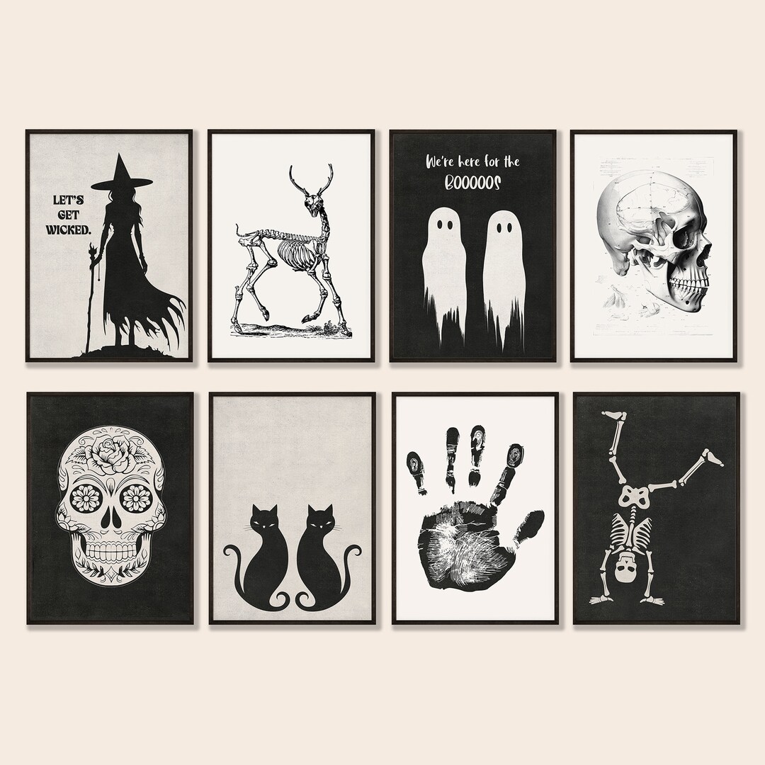 Halloween Wall Art Set of 26 PRINTABLE Halloween Wall Decor Art Prints ...
