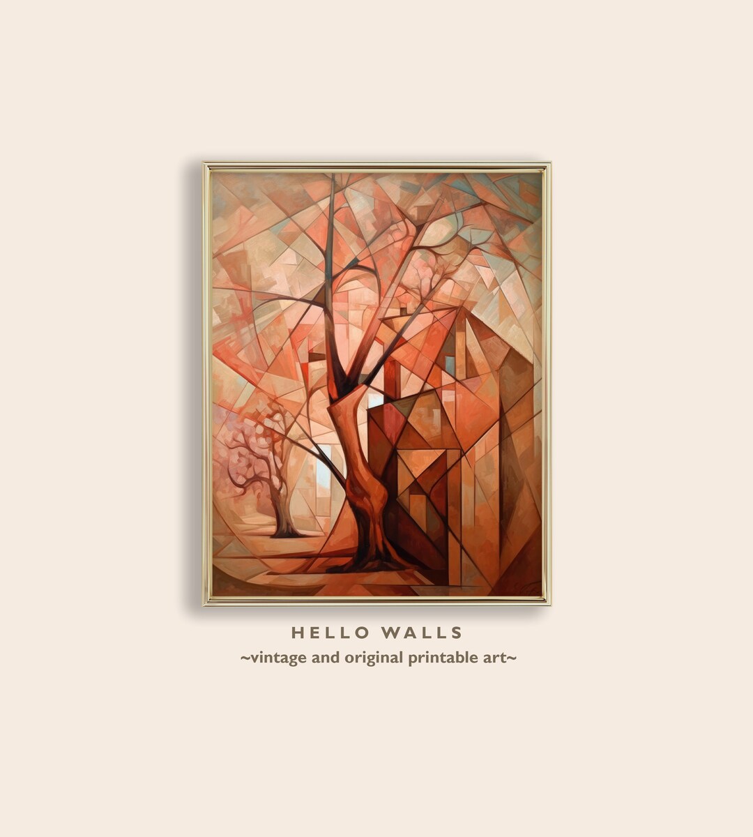 Abstract Tree Wall Art Deco Print Geometric Wall Art Deco Abstract Tree ...