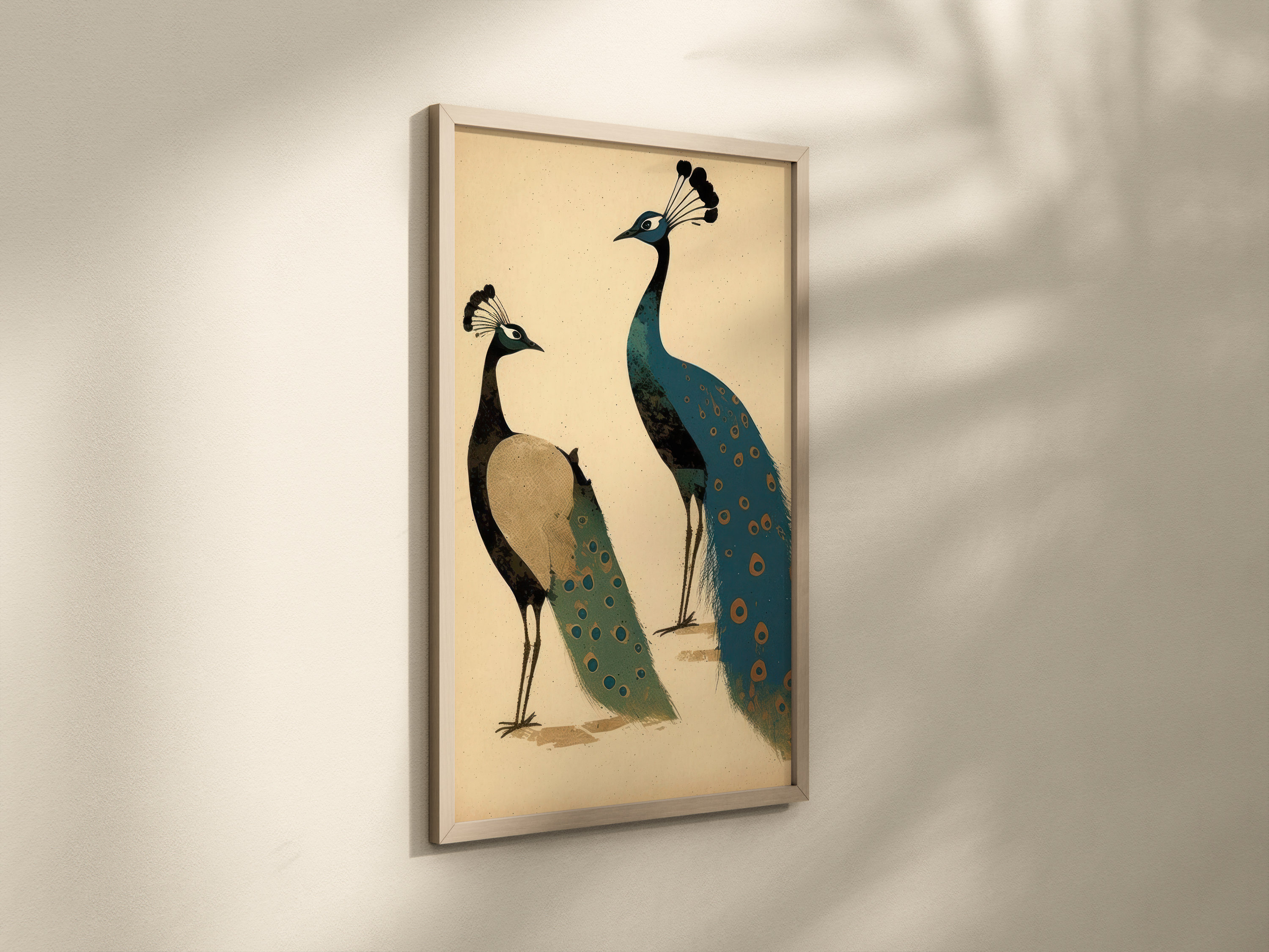 Peacocks Art Deco Print Birds Wall Art Nouveau Wall Decor Birds Wall ...