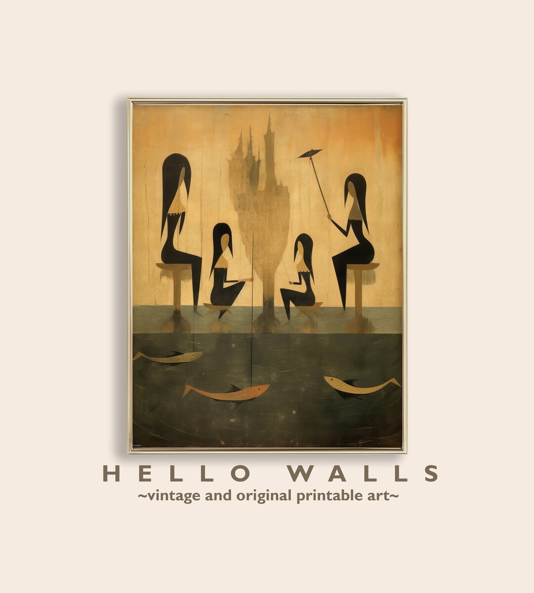 Gothic Mermaid Weird Wall Art Print Goth Wall Art Whimsigoth Decor ...