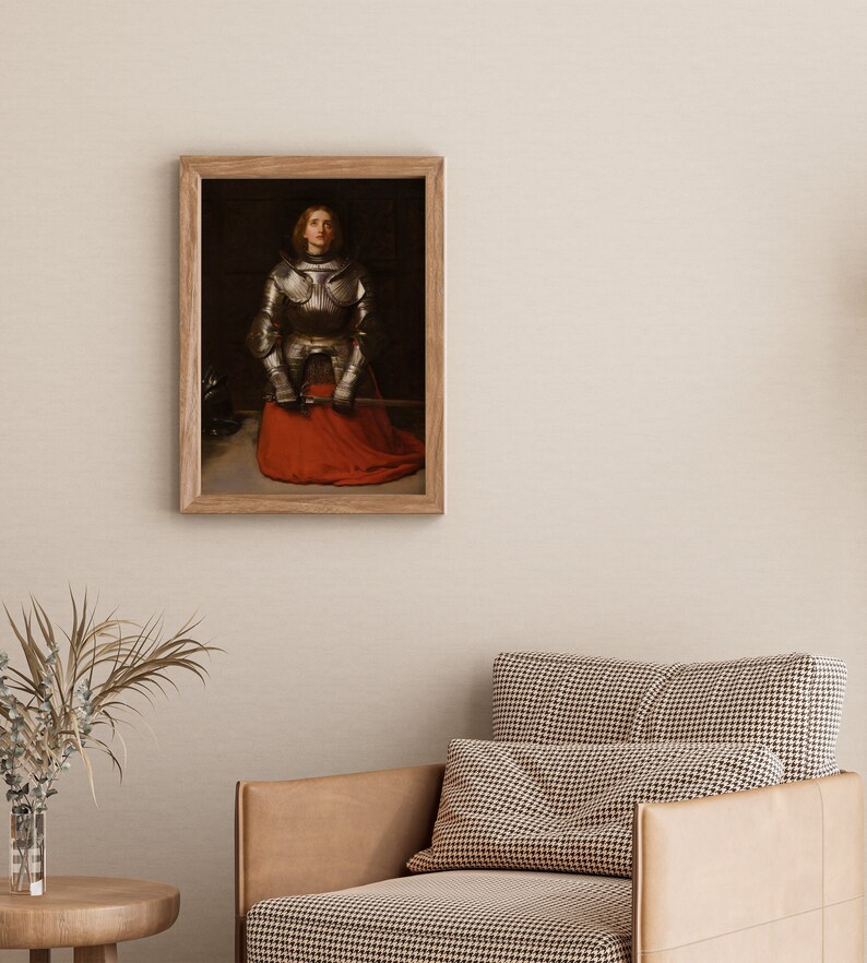 PRINTABLE Joan of Arc Portrait Original Vintage Oil Painting Art ...