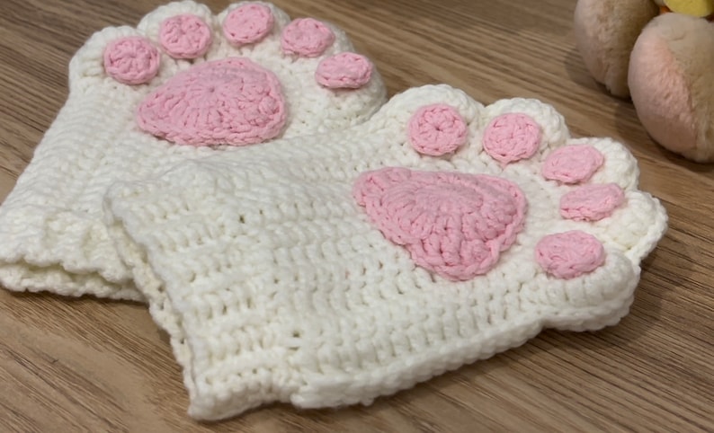 PDF Crochet Cat Paw Fingerless Gloves, Beginner-friendly Crochet ...