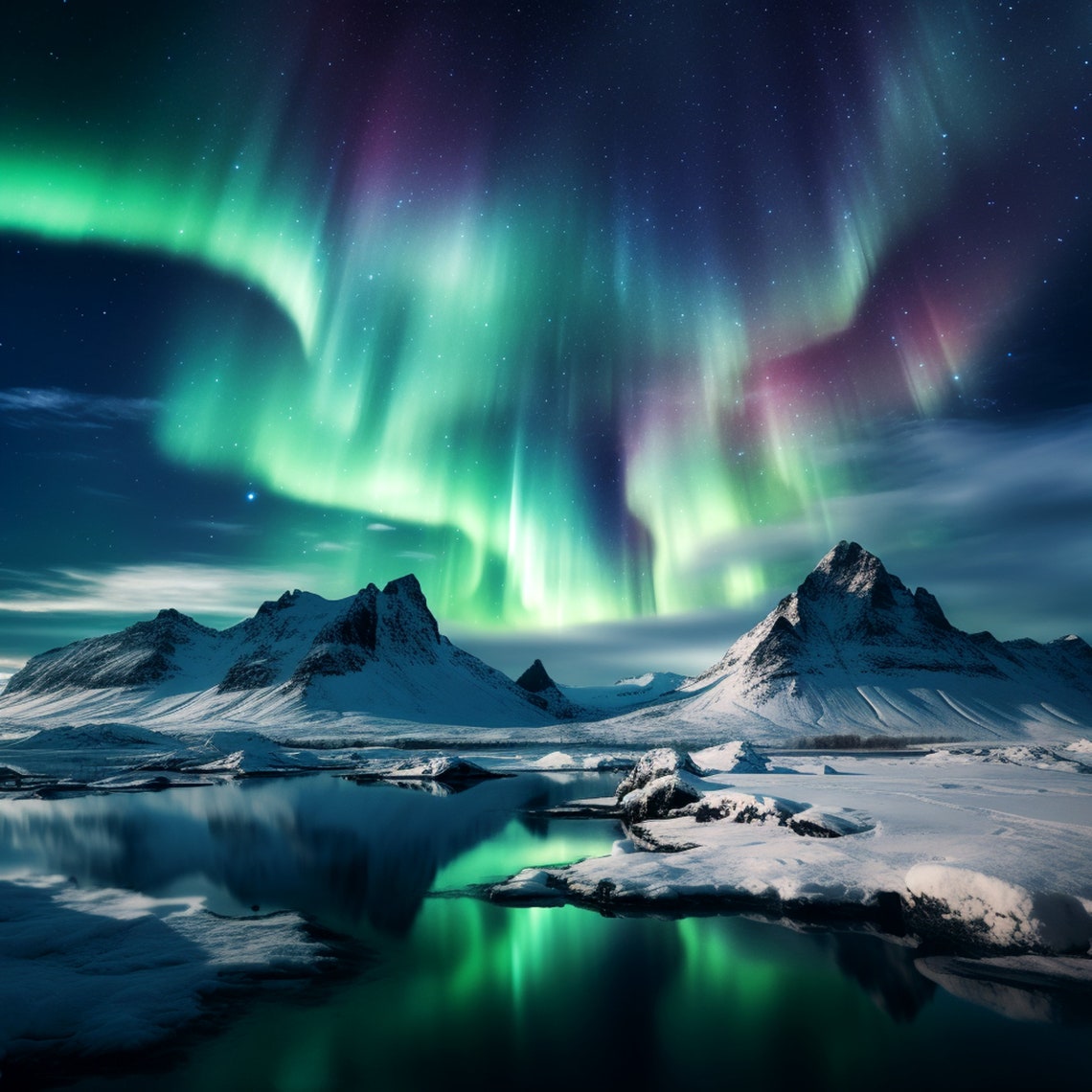 Northern Lights (bundle of 4), Aurora Borealis, Southern Lights ...