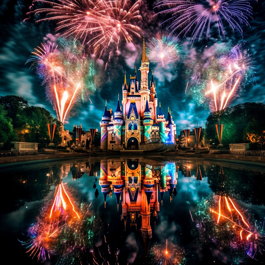 Magical Kingdom 4, Magic Castle, Fireworks Show, Digital Print, Wall ...