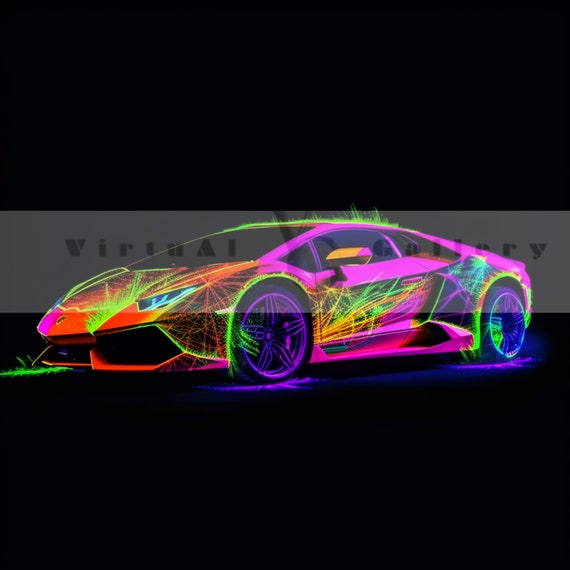 Purple Lamborghini Aventador Glow In The Dark