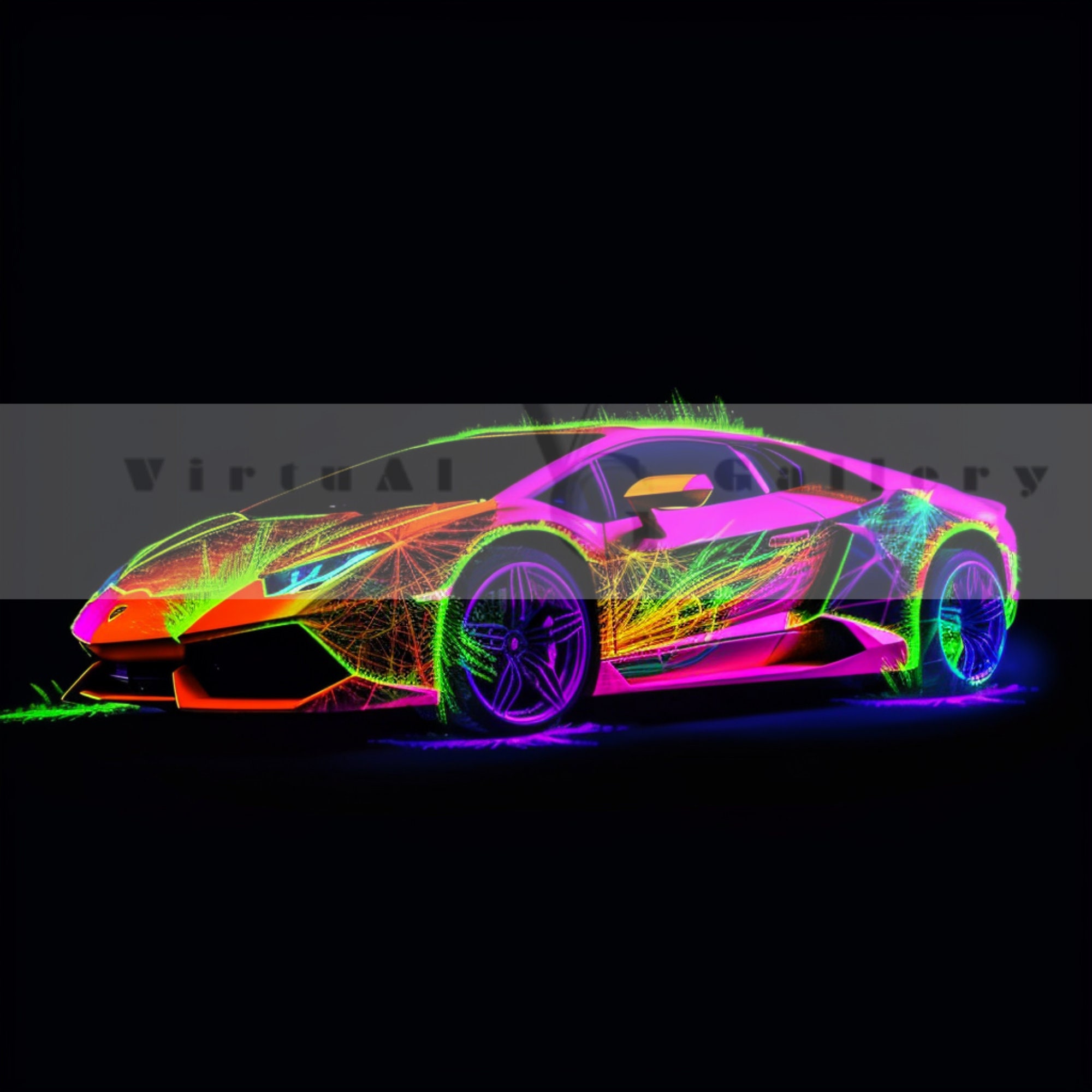 Lamborghini Veneno Neon Rainbow