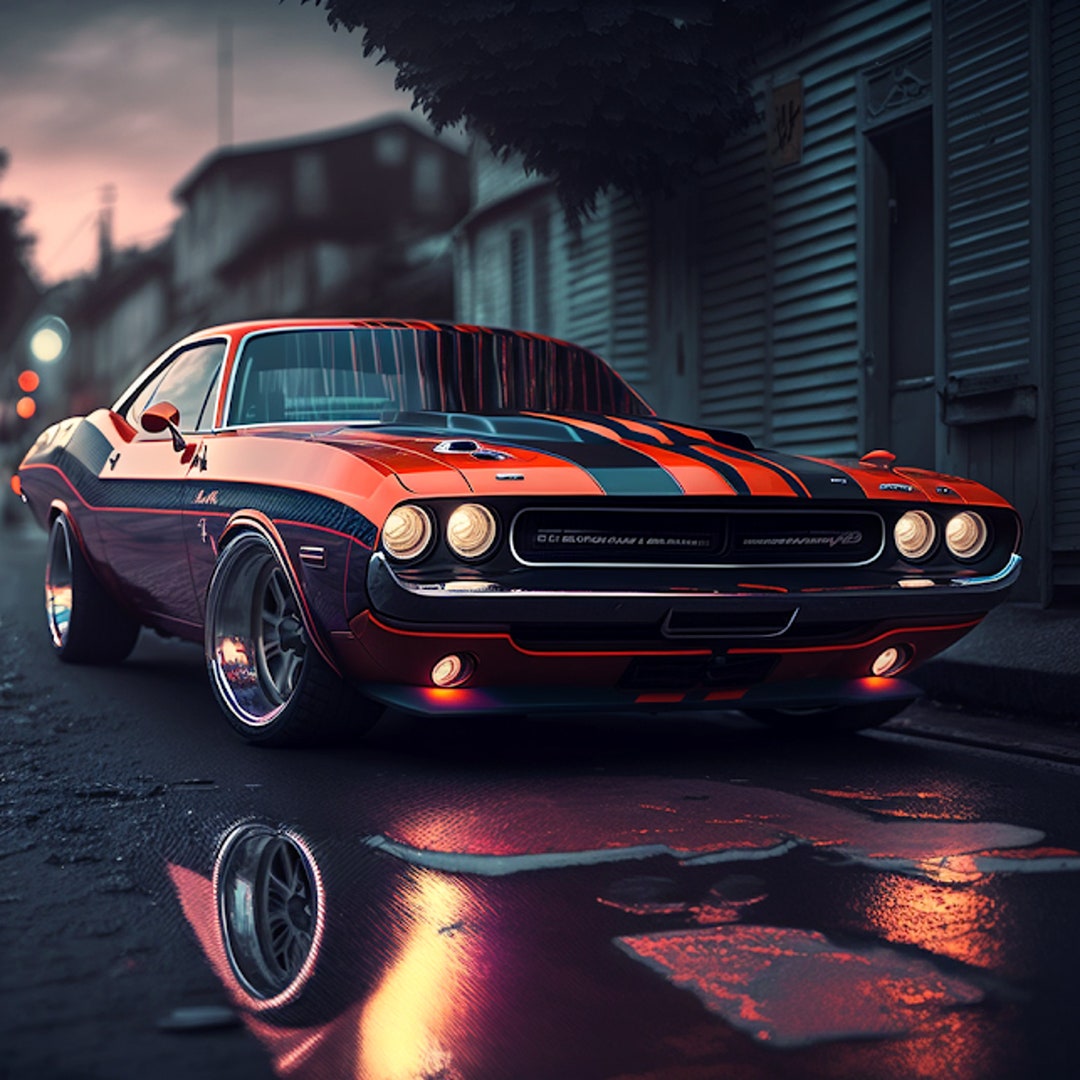 Classic Challenger Digital Wall Art Muscle Car Art Design - Etsy