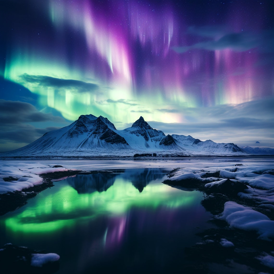 Northern Lights (bundle of 4), Aurora Borealis, Southern Lights ...