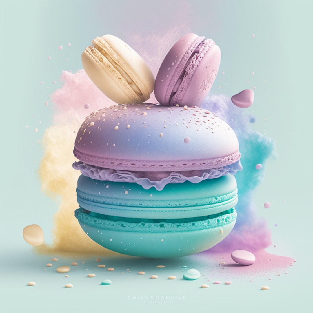 Macaroon Art, Digital Wall Art, Kitchen Decor, Kids Room Decor, French ...